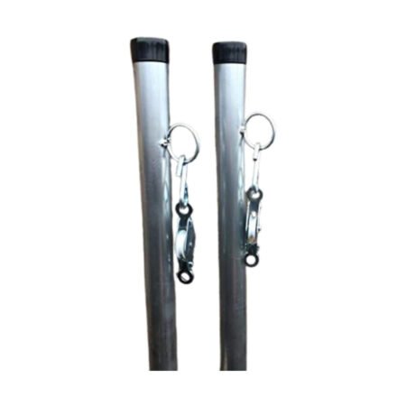2 x 3 Meter Washing Line Post, Galvanised Pole One Piece, With Pulley ...